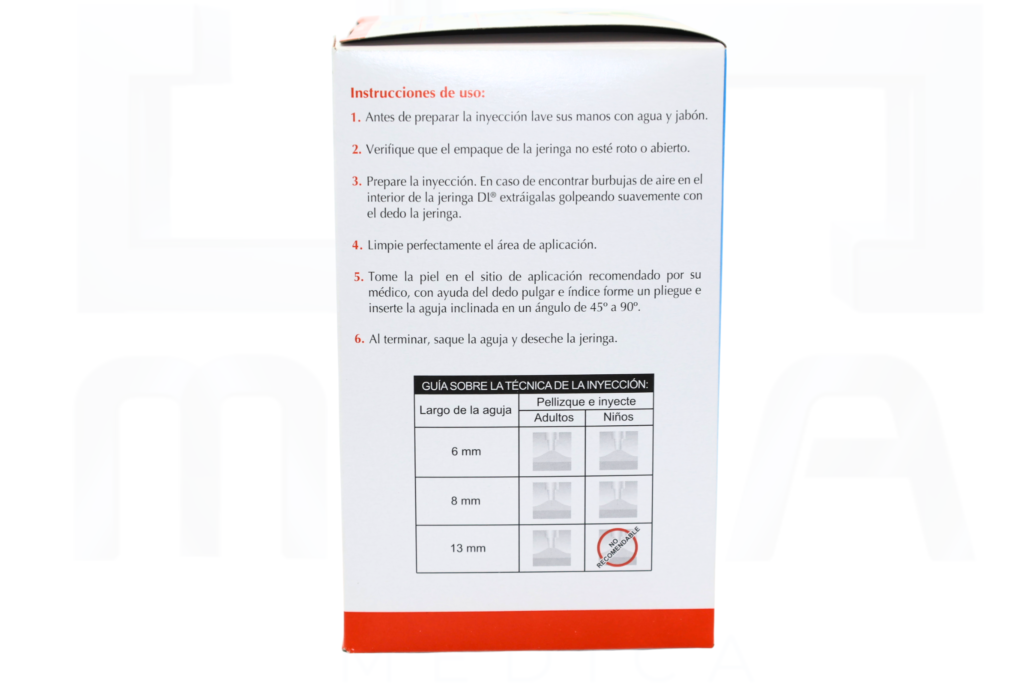 100 Jeringas Para Insulina 0.5 ml 31Gx8mm DL – MSA MÉDICA